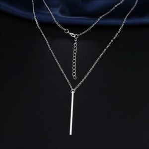 Jewelry | New Silver Long Bar Pendant Necklace | Poshmark